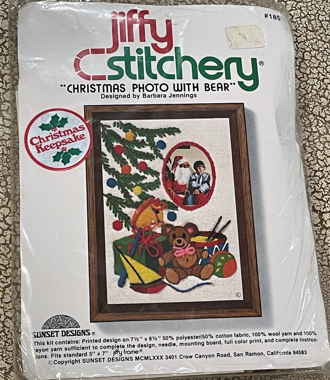 Vintage Jiffy Stitchery Keepsake Christmas Holiday Crewel Embroidery ...