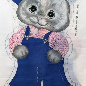 Vintage Bunny Rabbit Fabric Panel Retro Bib Overalls Easter Cut & Sew ...