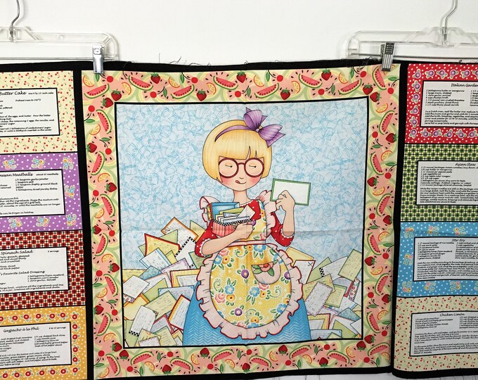 Mary Engelbreit Fabric Panel Recipe KITCHEN CAPERS Cotton Food Recipe ...