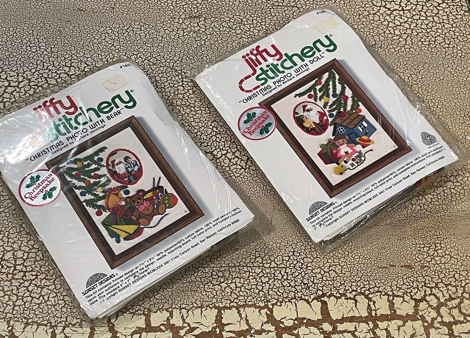 Vintage Jiffy Stitchery Keepsake Christmas Holiday Crewel Embroidery ...