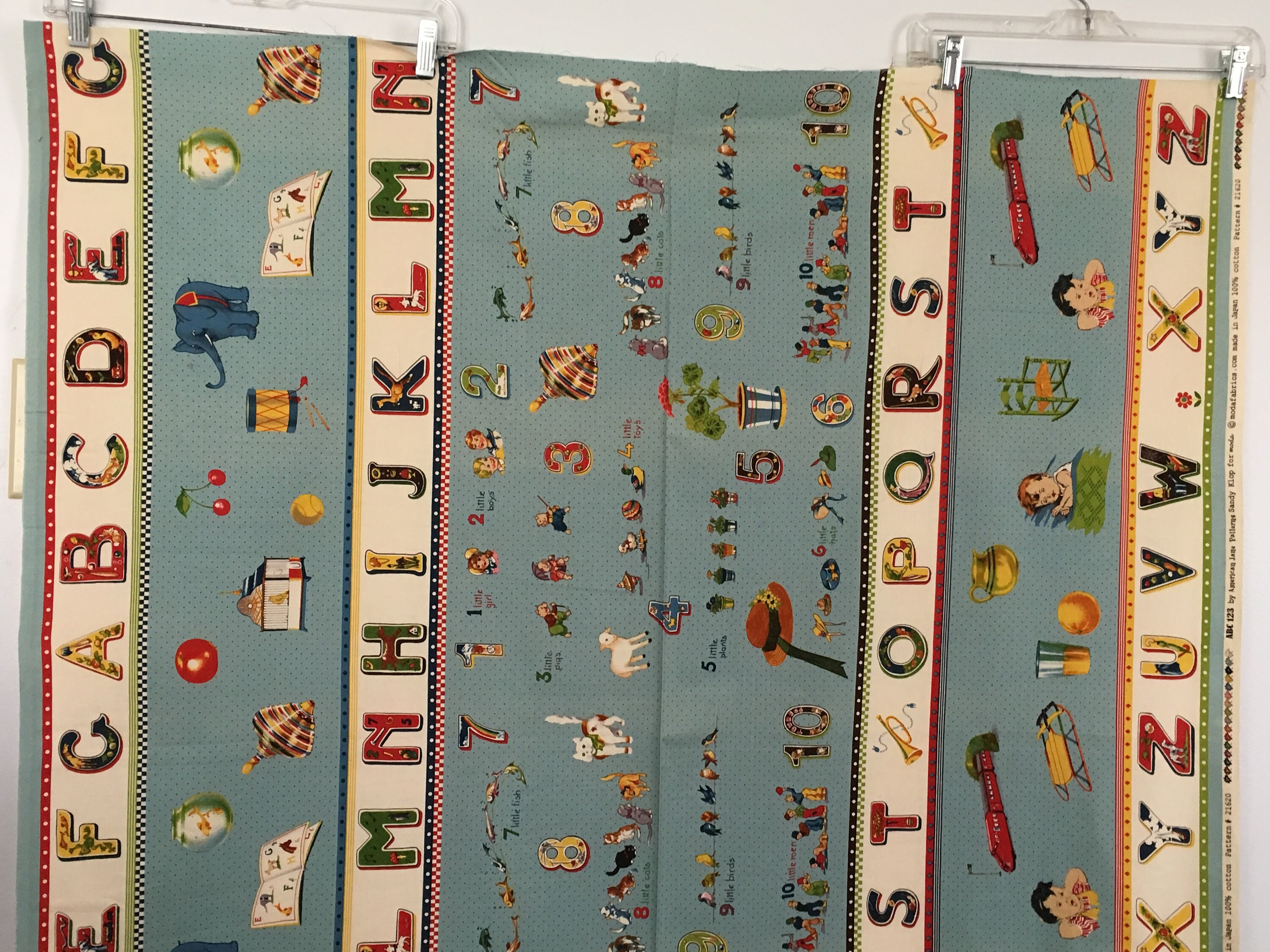 Moda Fabric ABC 123 Vintage School Children Retro Toys | Etsy