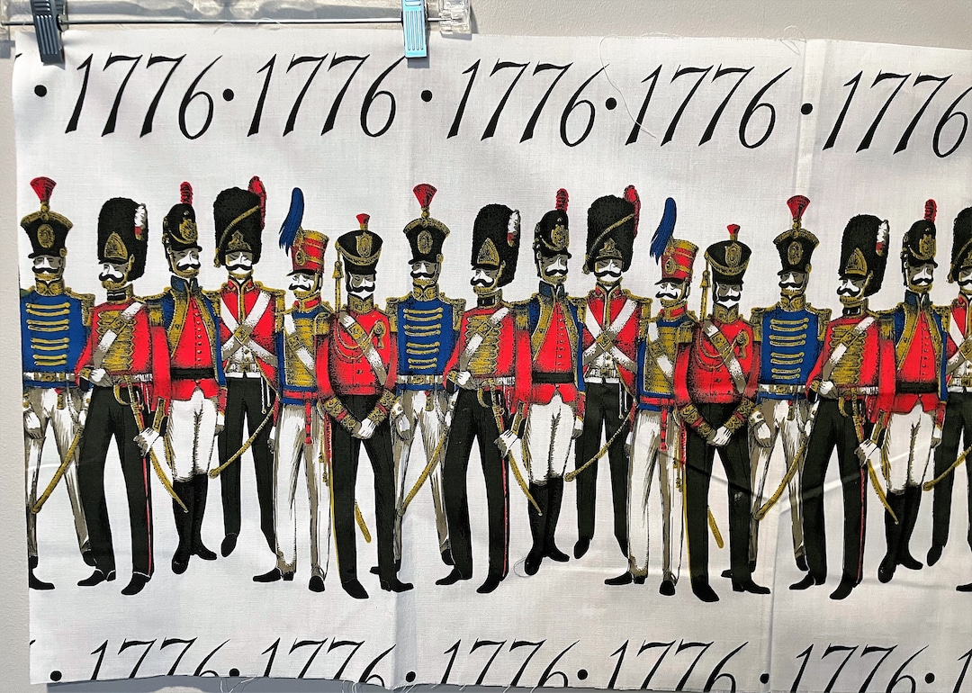1776 Military Soldiers Decor Fabric Rare Repro David Whitehead ...