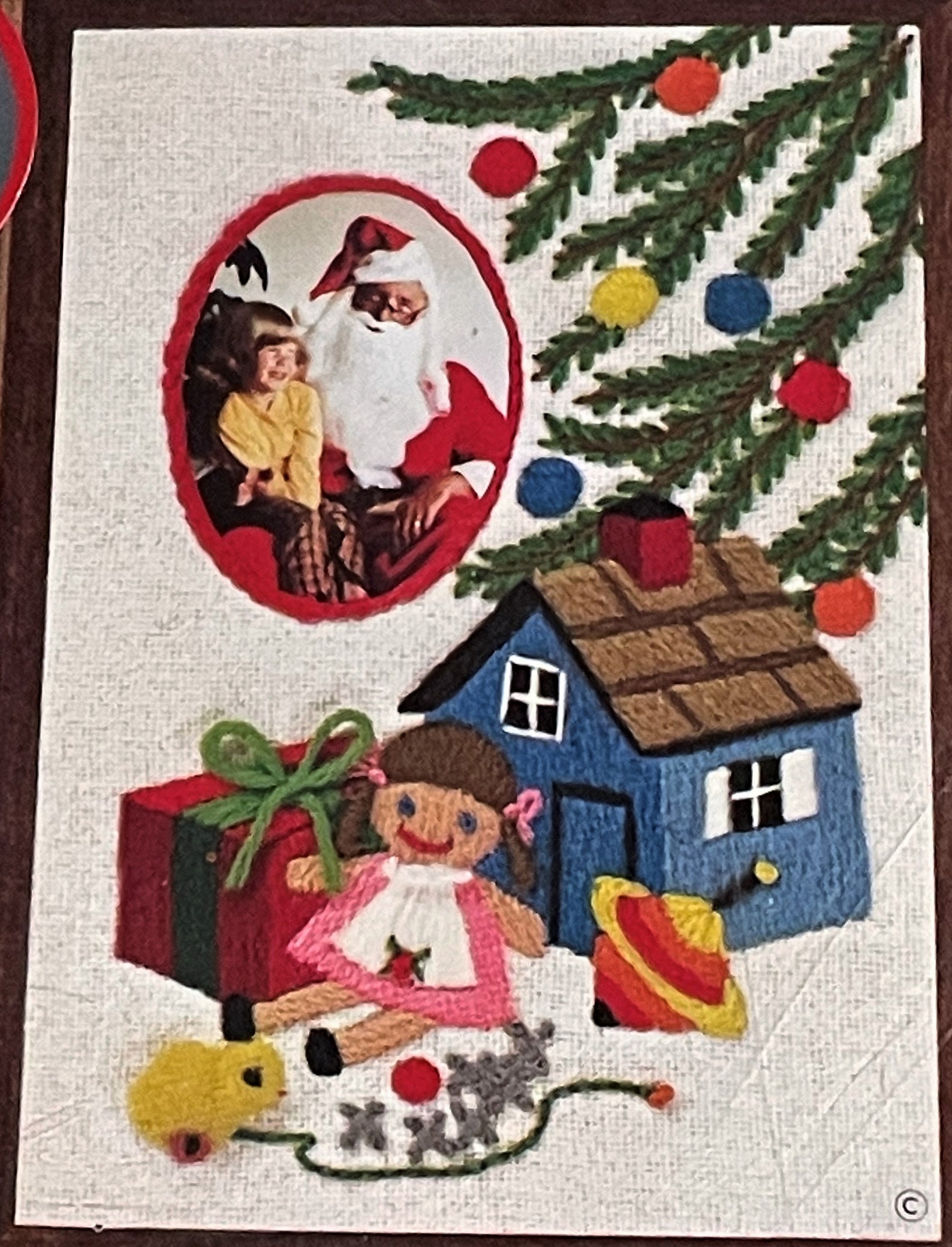 Vintage Jiffy Stitchery Keepsake Christmas Holiday Crewel Embroidery ...