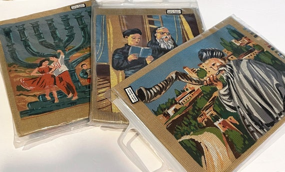Vintage Judaica Jewish Needlepoint Kits Passover Options | Etsy