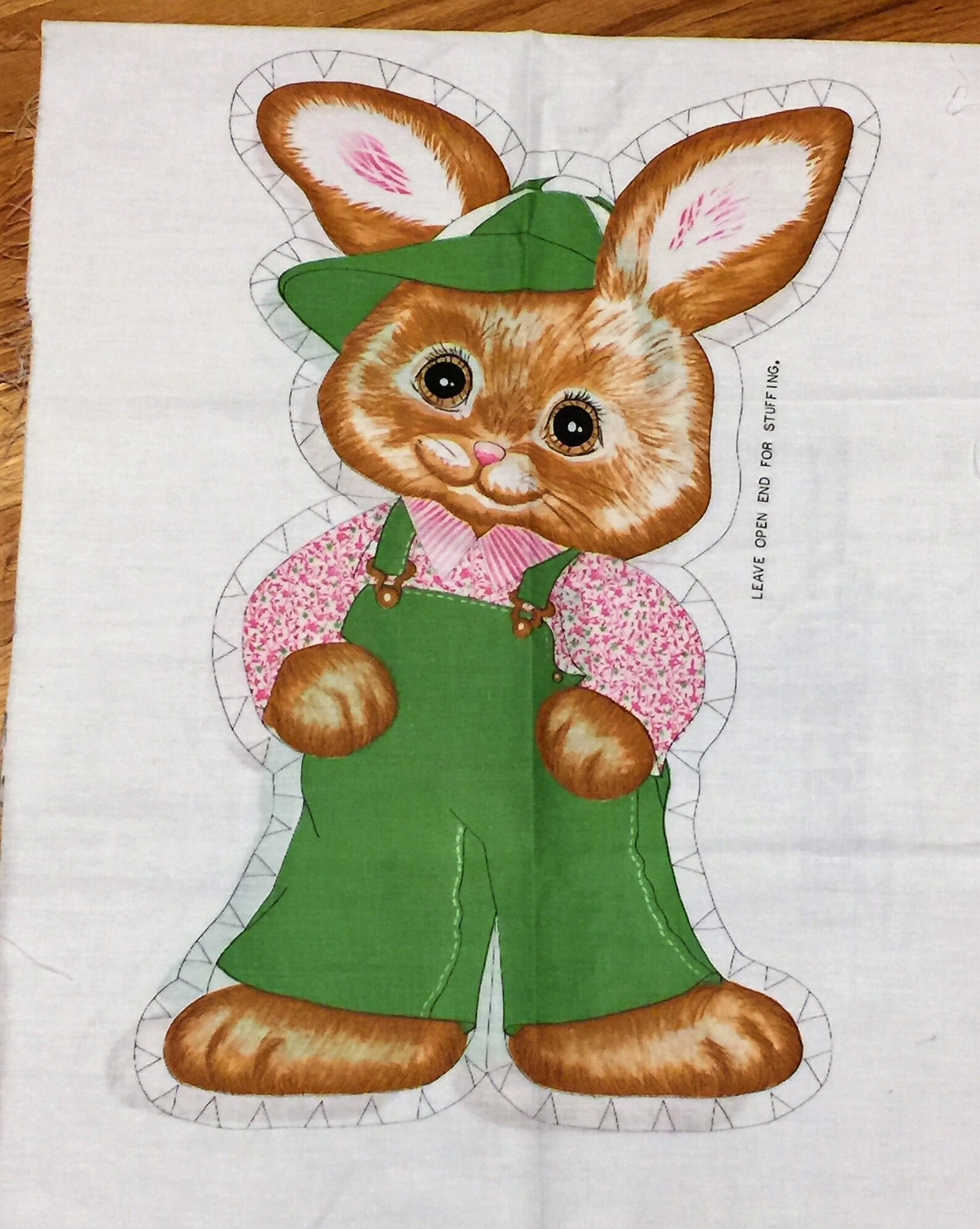 Vintage Bunny Rabbit Fabric Panel Retro Bib Overalls Easter | Etsy