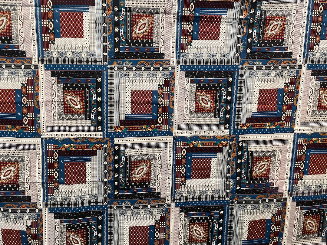 Vtg Paisley Multi Patterns Checks Floral Trim Squares Block Crazy ...