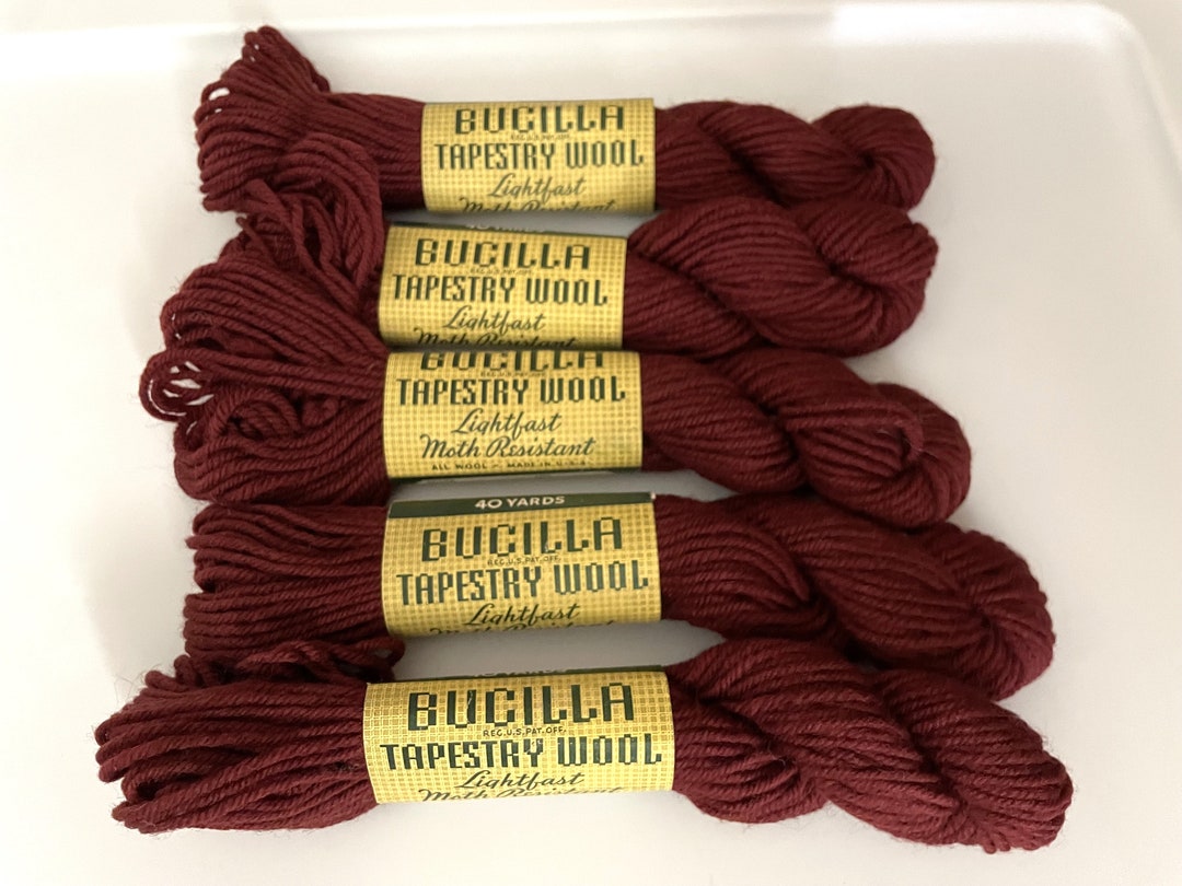 Vintage Bucilla Tapestry Wool 100% Made in USA 5 Skeins 40 Yards Each ...