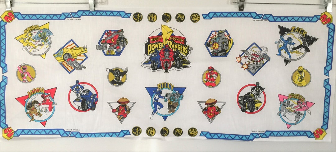 Vintage Power Rangers Fabric Quilting Decor Wall Panel MMPR - Etsy