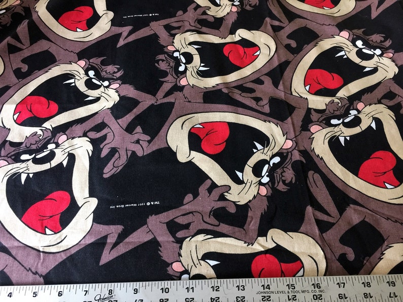 Vintage Taz Fabric Rare 90s WB Warner Brothers Looney Tunes - Etsy
