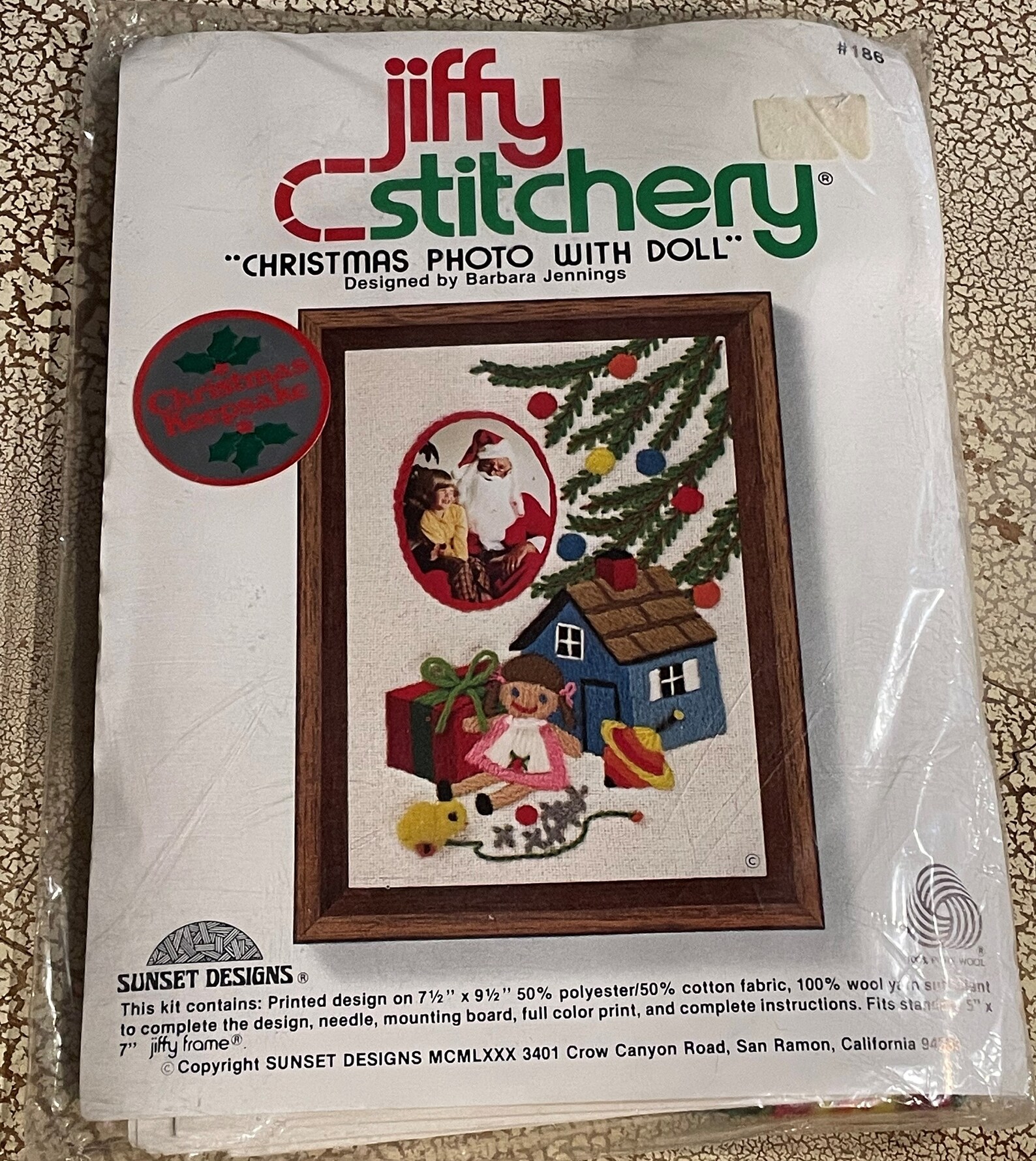 Vintage Jiffy Stitchery Keepsake Christmas Holiday Crewel Embroidery ...