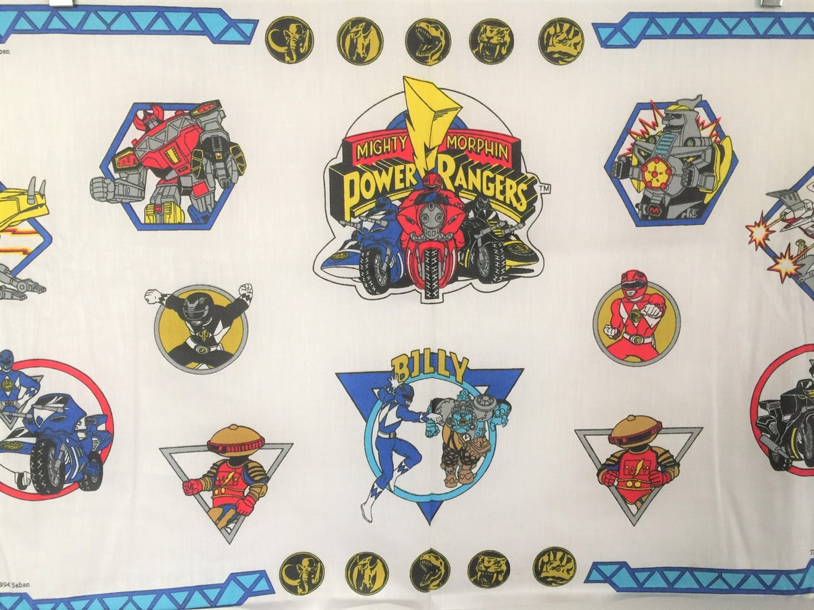 Vintage Power Rangers Fabric Quilt Wall hanging Panel | Etsy