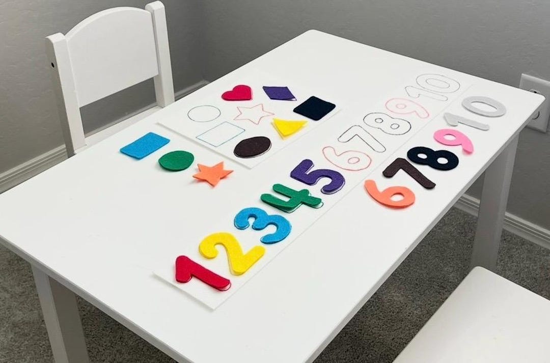 Montessori Felt Numbers & Shapes Set for Fine Motor Skills – Preschool ...