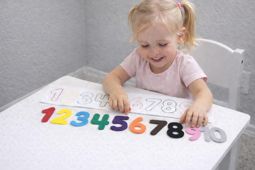 Montessori Preschool Kit for Toddlers Colorful Felt Numbers 1-10 With ...