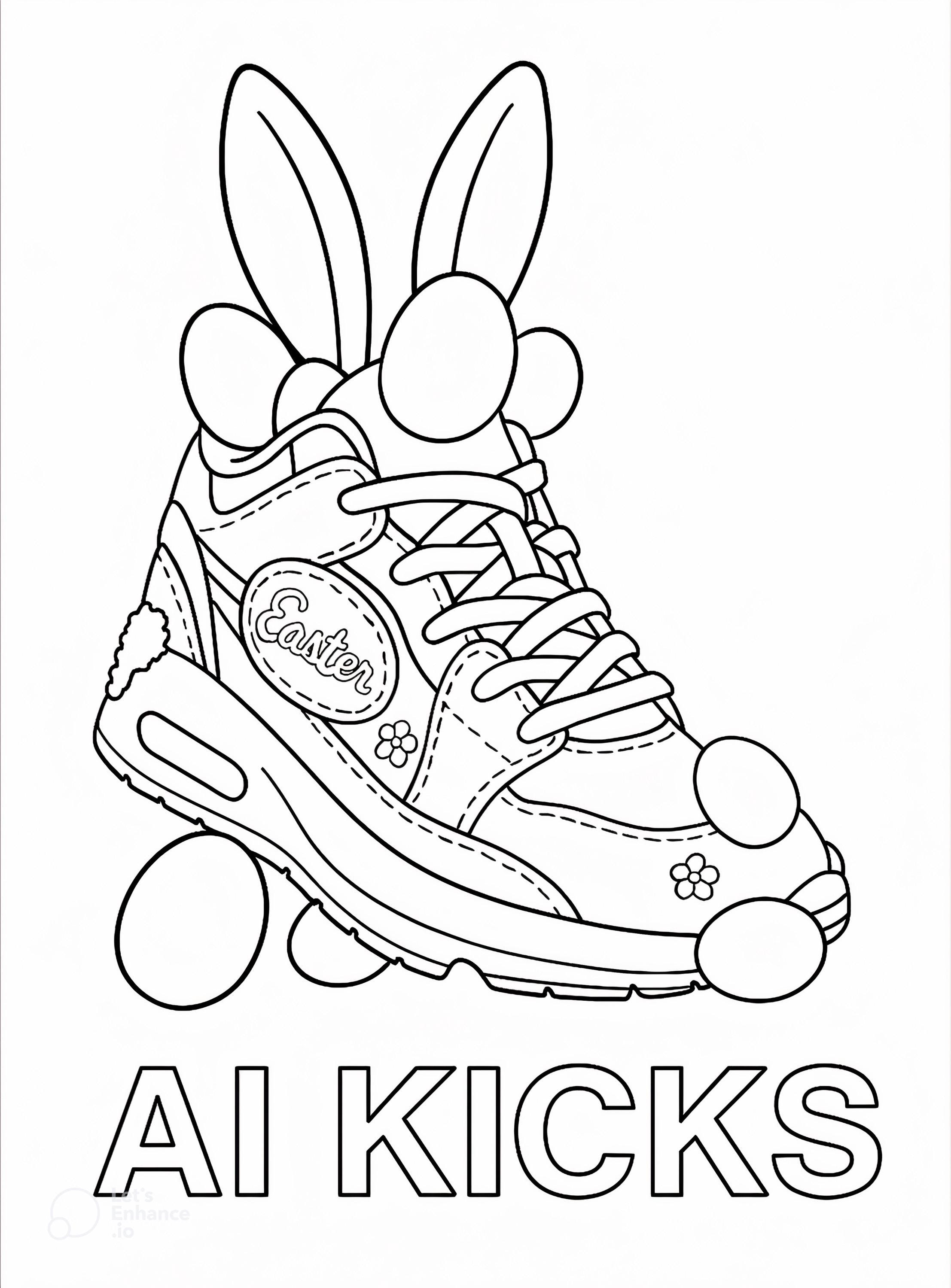Sneaker Coloring Book Pages - Digital Download Printable Art for Kids ...