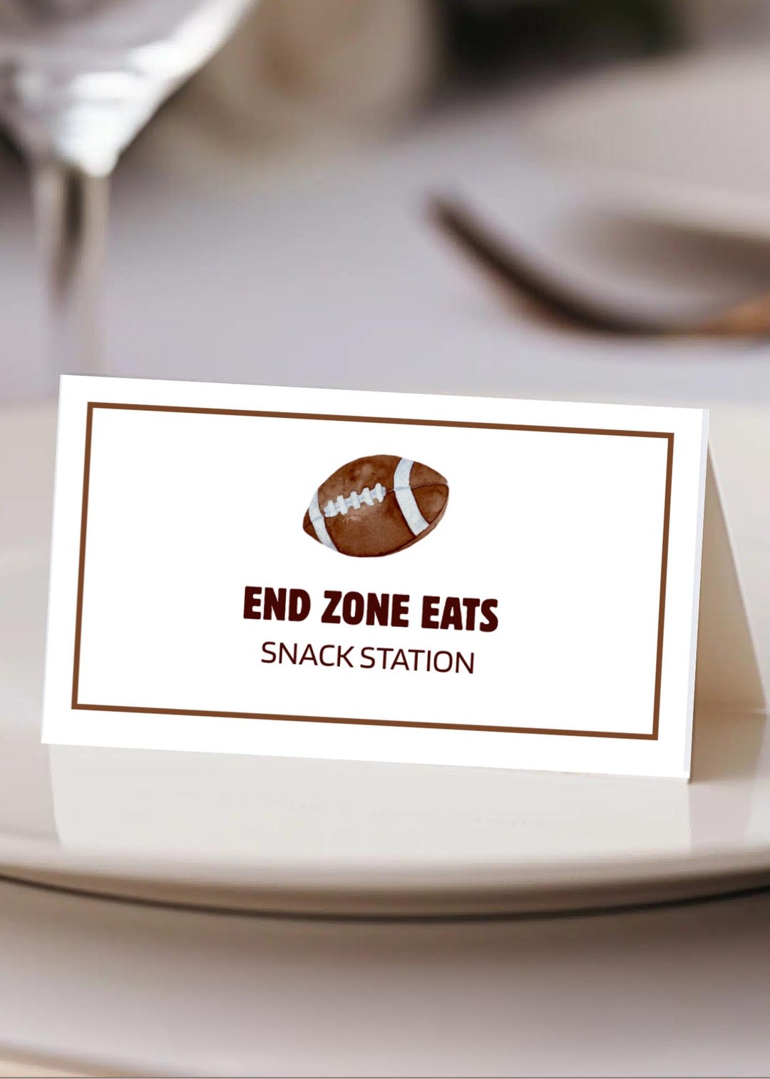 Football Party Food Tent Cards | Editable Canva Template | Tailgate ...