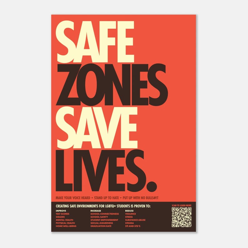Safe Zones Save Lives Hero Poster - Etsy Australia