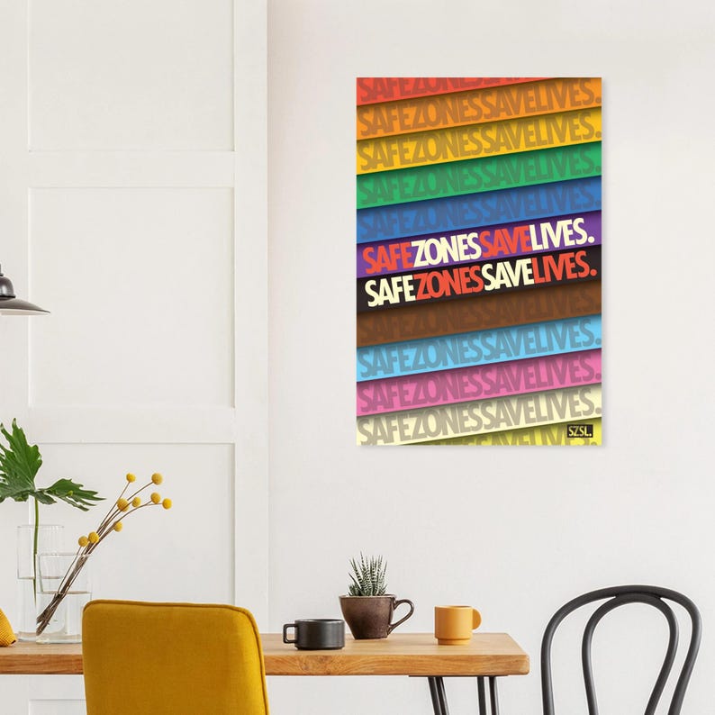 Safe Zones Save Lives Rainbow Poster - Etsy Australia