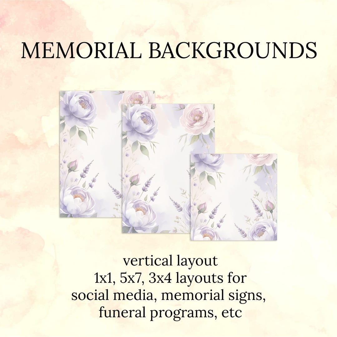 Soft Floral Memorial Backgrounds - Printable Funeral Program Design ...