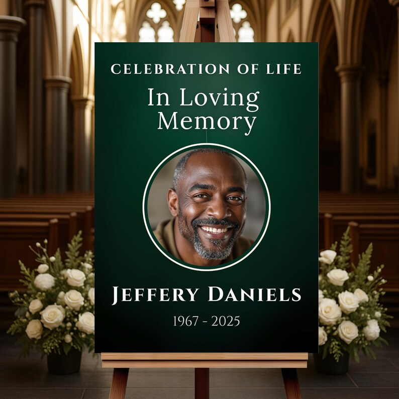 Forest Green Memorial Poster: Masculine Tribute, Celebration of Life ...