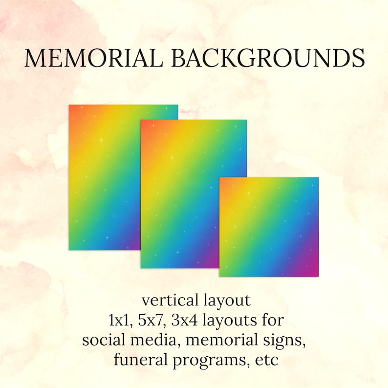 Printable Memorial Backgrounds Rainbow Gradient - Vibrant Vertical ...