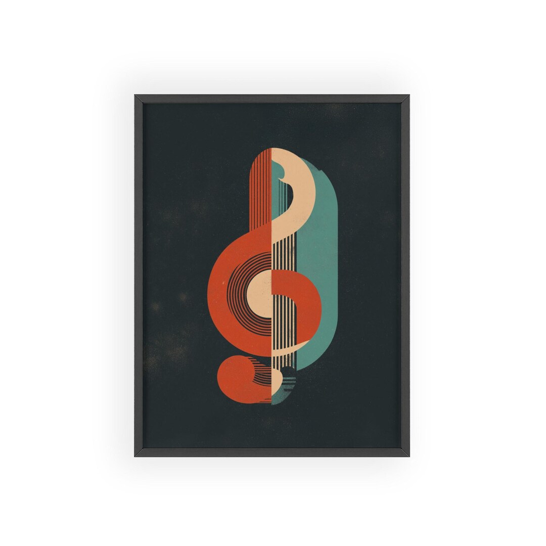 Vintage Treble Clef Poster, Music Wall Art Print, Artistic Music Decor ...
