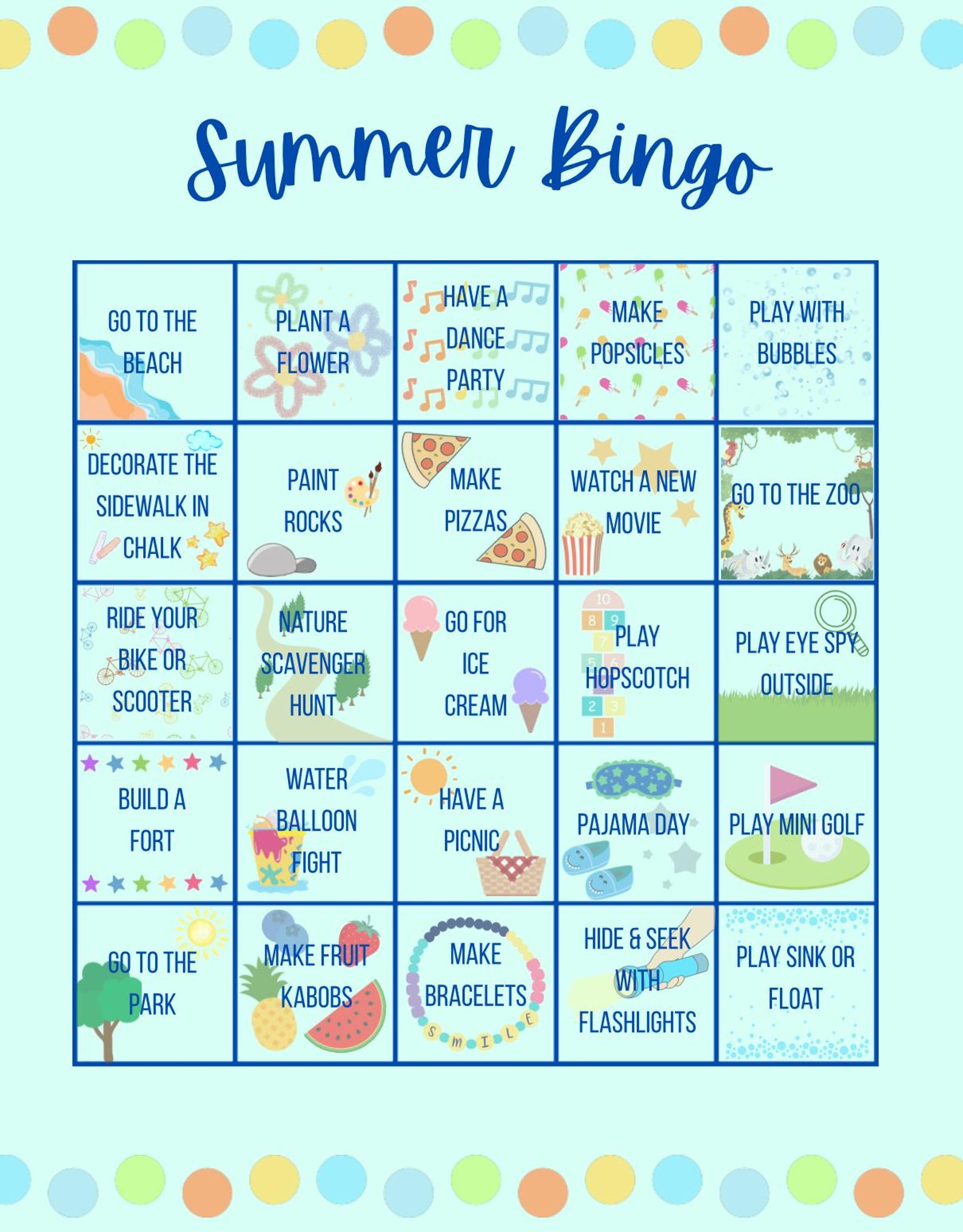 Summer Bingo, Scavenger Hunt, & Eye Spy Bundle 3pack - Etsy Canada