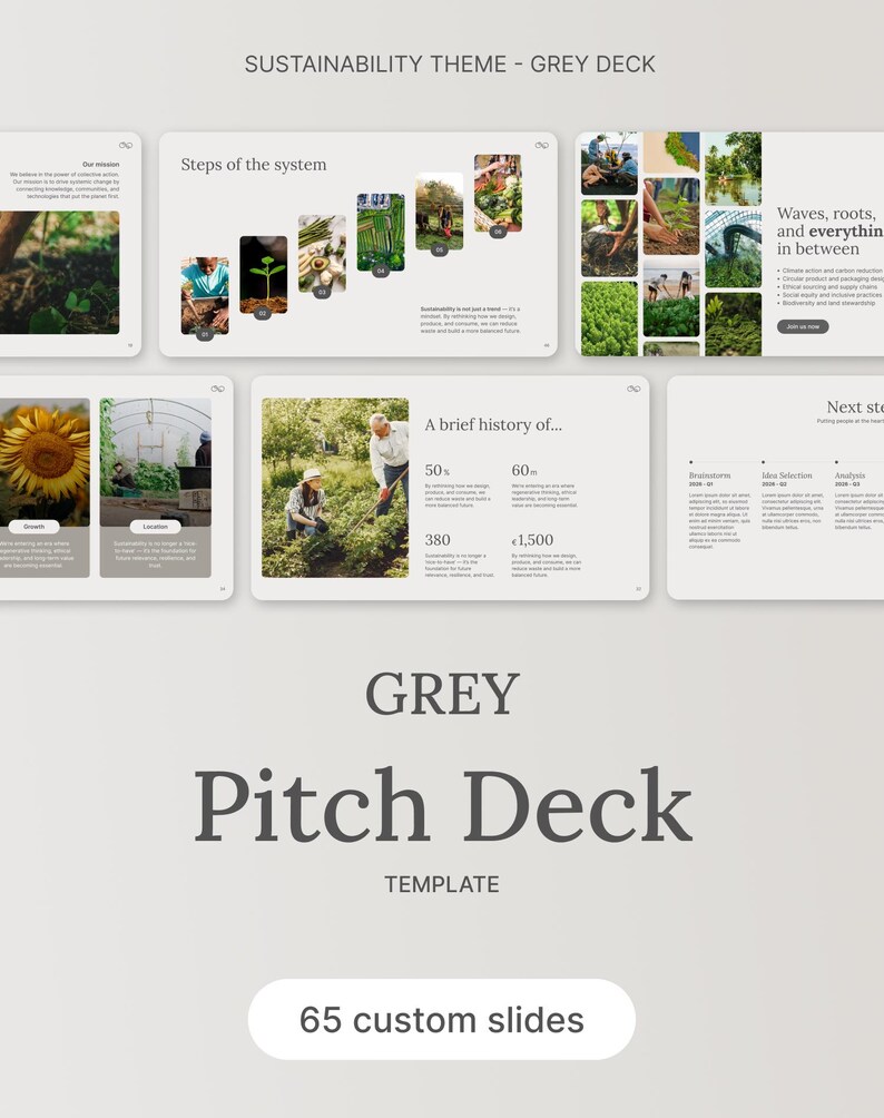 GREY - Sustainability Business Pitch Deck | Eco-friendly Creative ...