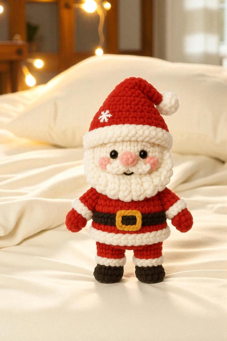 Handmade Crochet Santa Claus Doll, Amigurumi Christmas Plush, Cute ...
