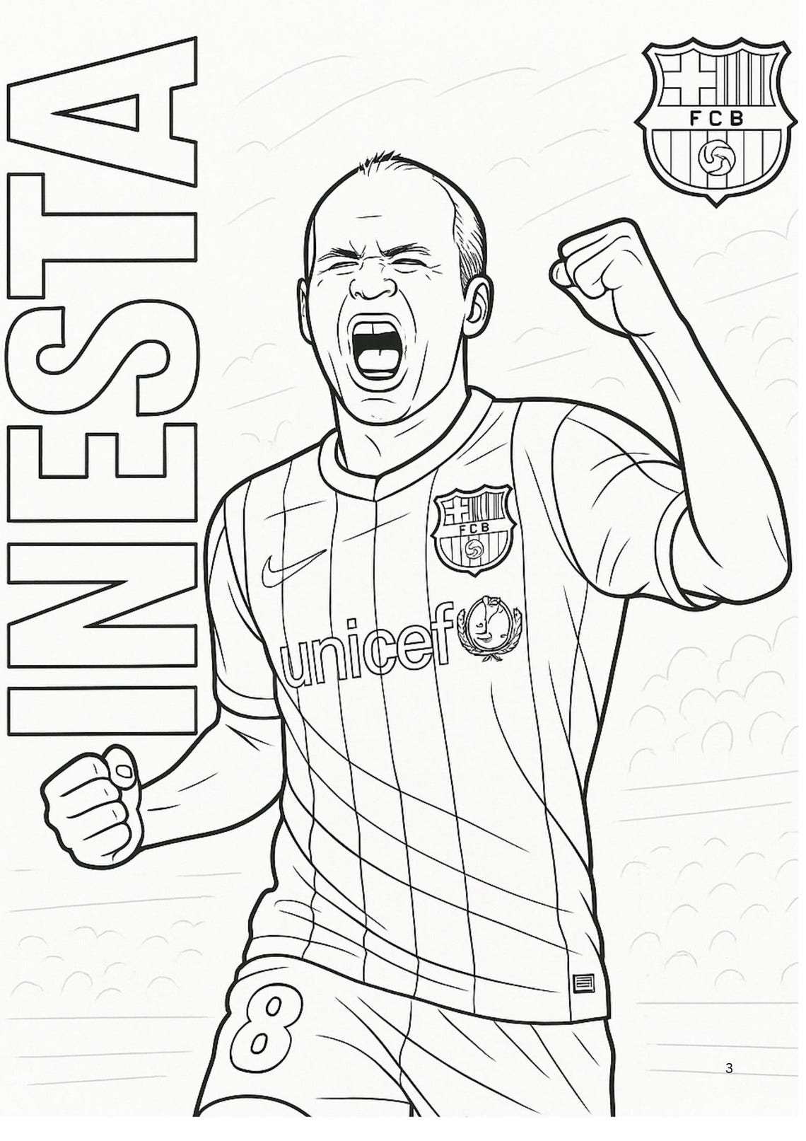 Barcelona FC Colouring Book . Printable Including Messi , Yamal , Alba ...