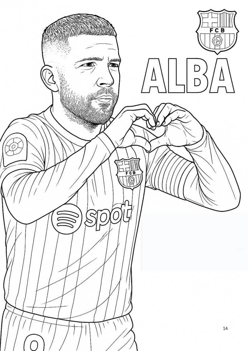 Barcelona FC Colouring Book . Printable Including Messi , Yamal , Alba ...