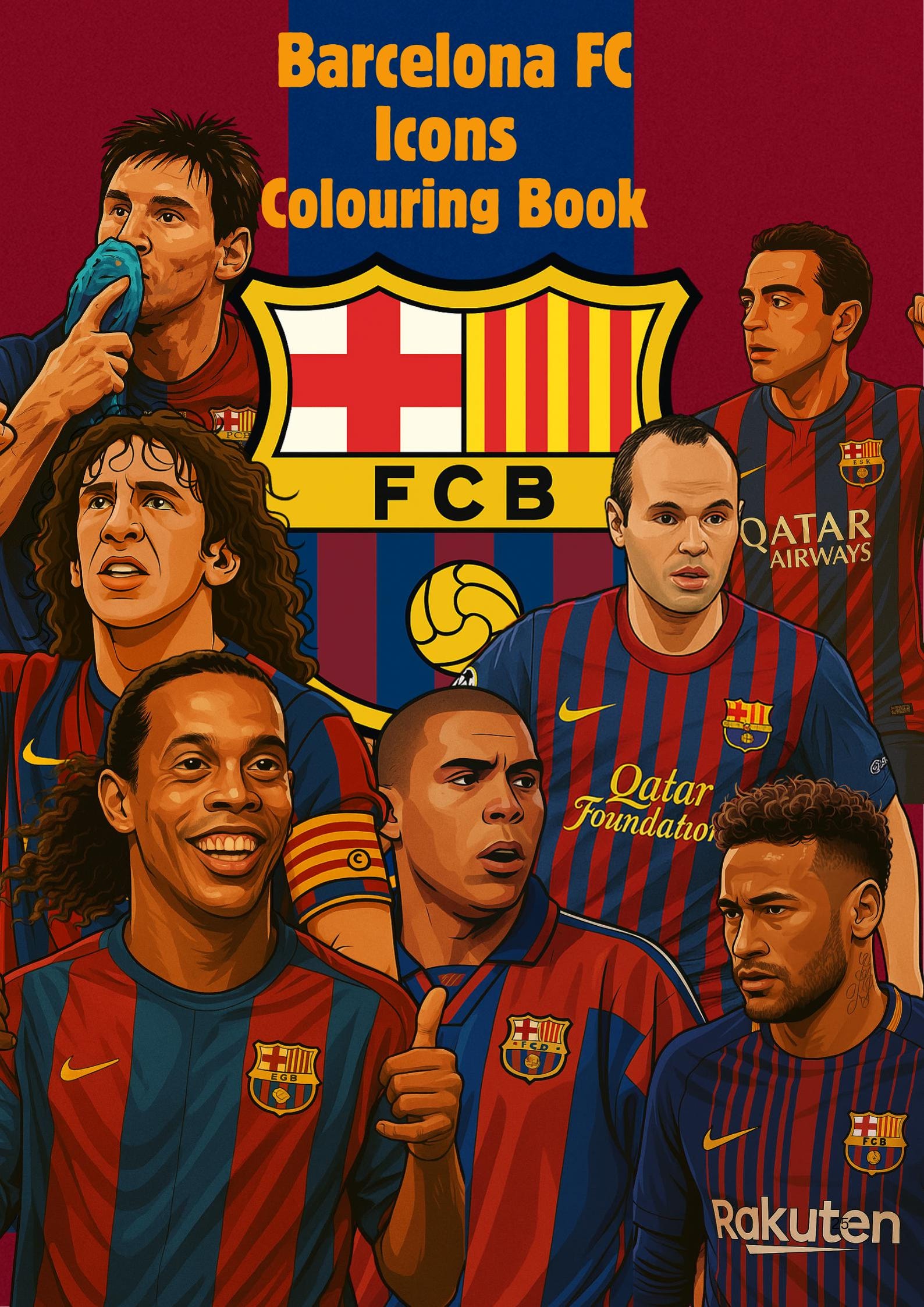 Barcelona FC Colouring Book . Printable Including Messi , Yamal , Alba ...