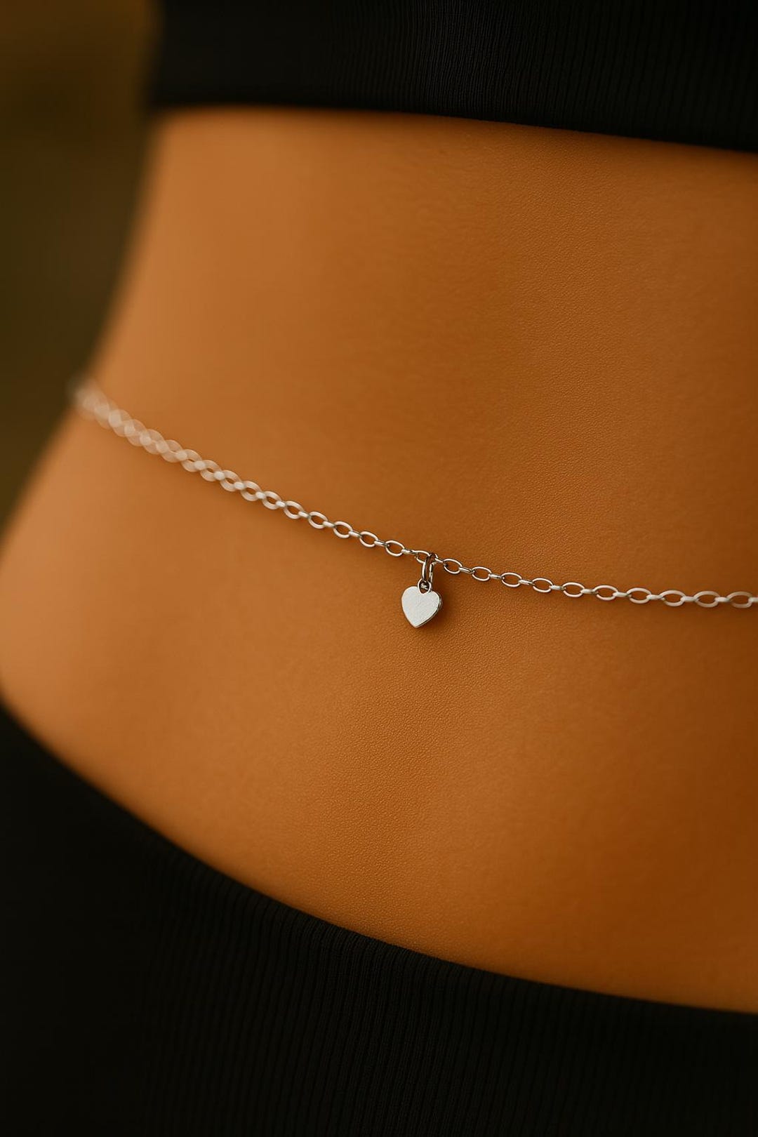 Minimalist Silver Heart Waist Chain – Dainty Belly Chain for Women ...