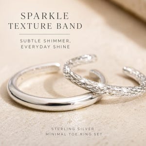 Adjustable Sterling Silver Toe Ring Set of 2 – Sparkle Toe Rings ...