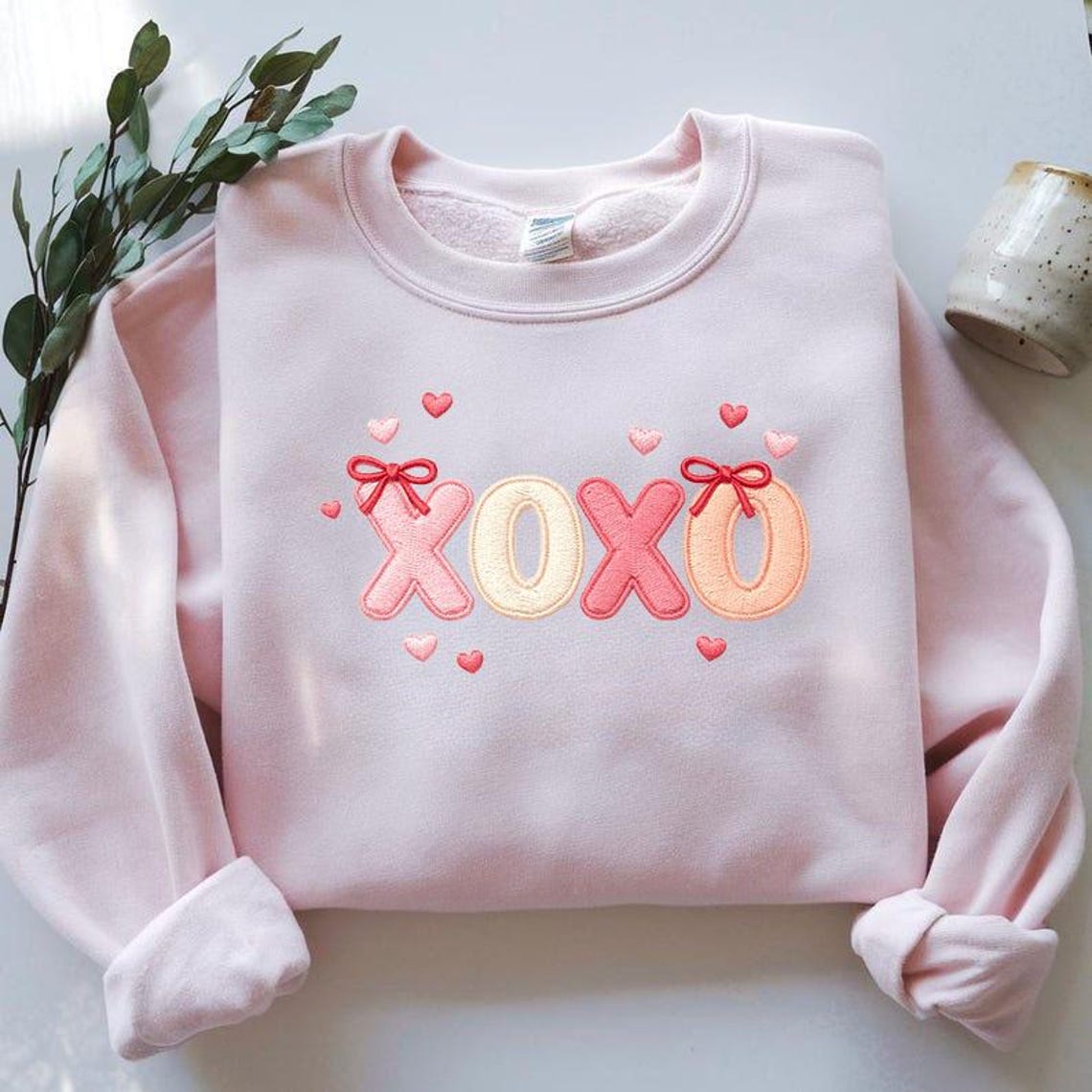 Red XOXO Bow Applique Embroidery Designs, Valentines XOXO Embroidery ...