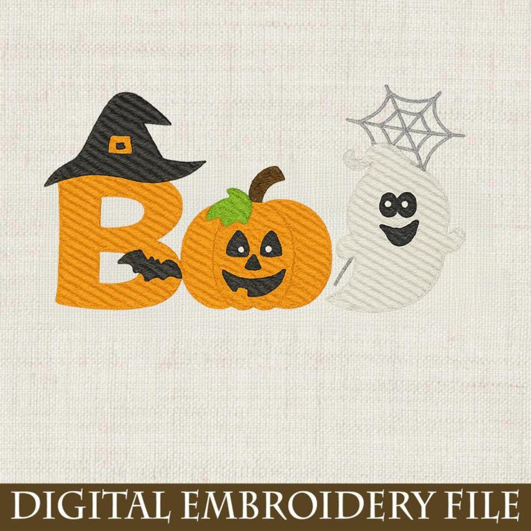 Boo Machine Embroidery Design, Five Sizes Included, Instant Download ...