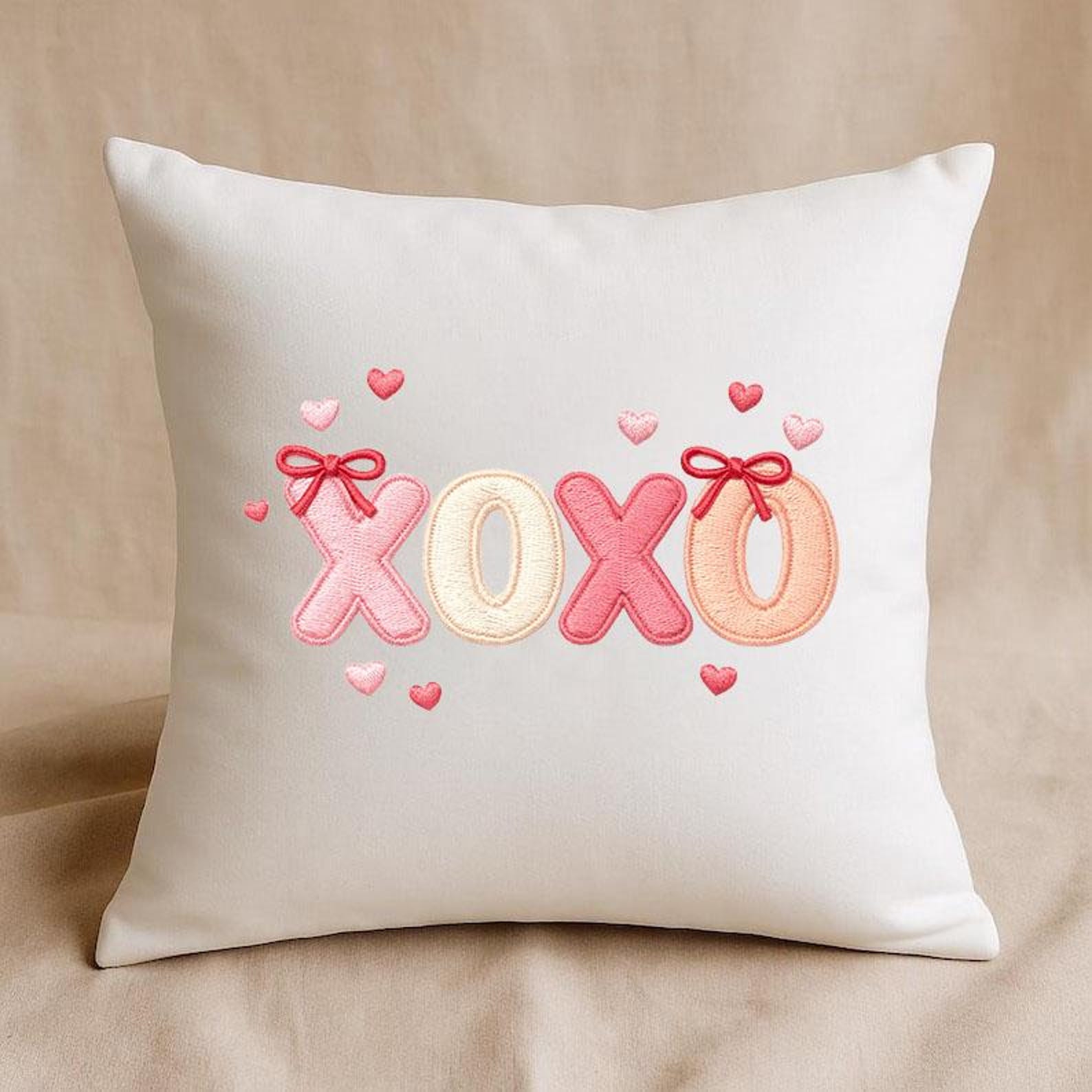Red XOXO Bow Applique Embroidery Designs, Valentines XOXO Embroidery ...
