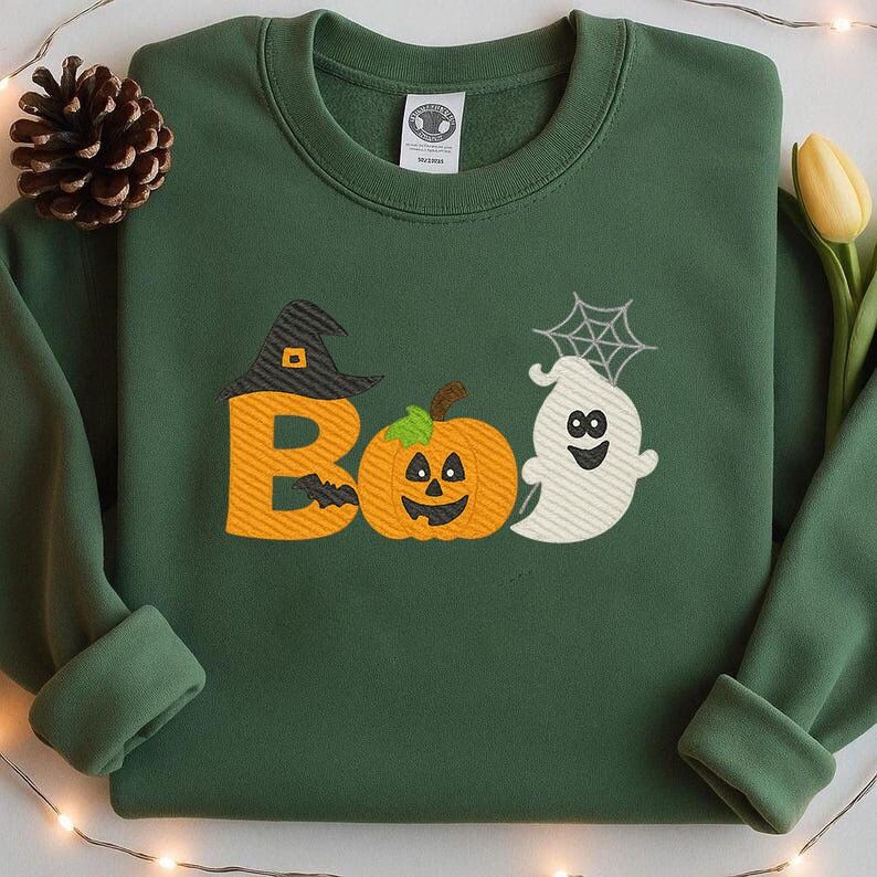 Boo Machine Embroidery Design, Five Sizes Included, Instant Download ...
