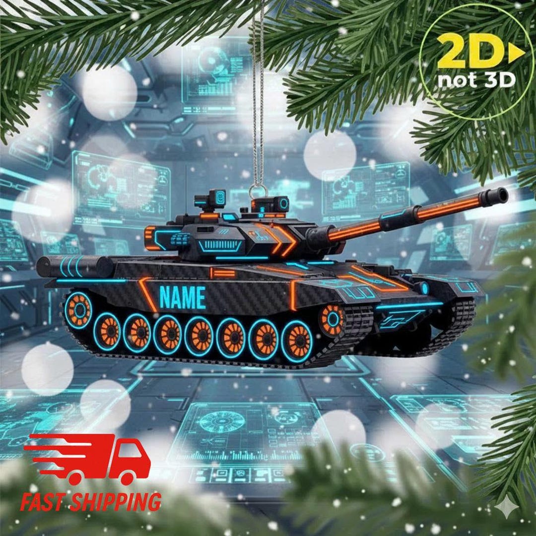 Military Tank Christmas Ornament, Custom Name Army Gift, Soldier Xmas ...