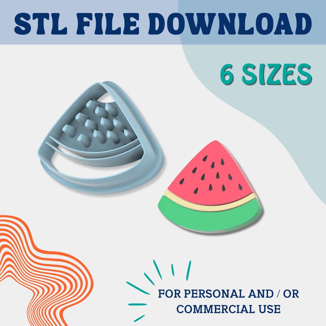 Watermelon Slice - Digital STL Cutter File - 3D Printer Summer Picnic ...