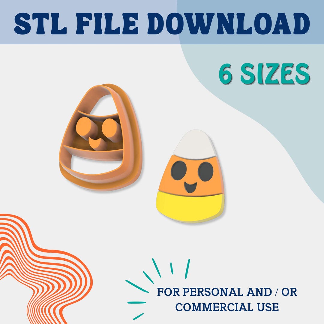Candy Corn Emoji Cutter: 3D Print STL File (digital Download, 6 Sizes ...
