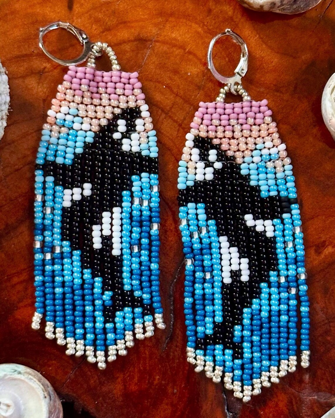 Orca Whale Beaded Earrings - Etsy