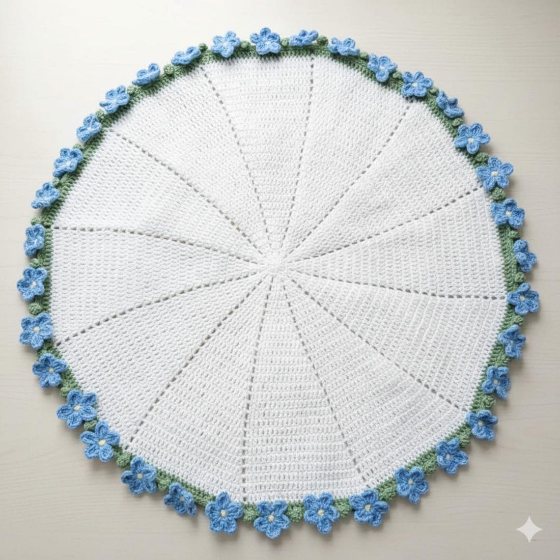 Forget-me-not Crochet Blanket Pattern | Easy Floral Afghan (PDF Pattern ...