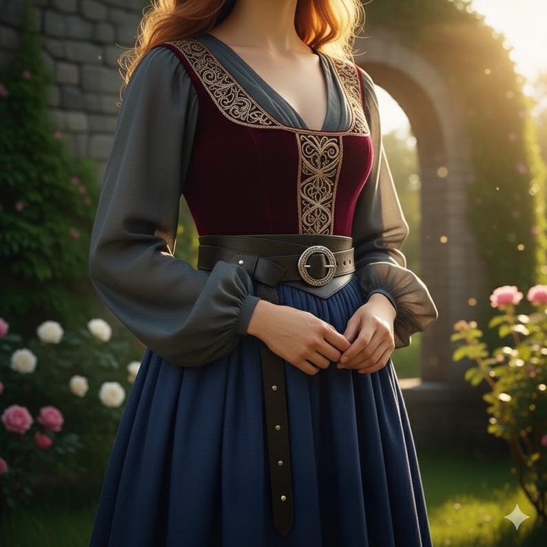 PDF Sewing Pattern Medieval Ren Faire Dress, Renaissance Maxi Gown ...