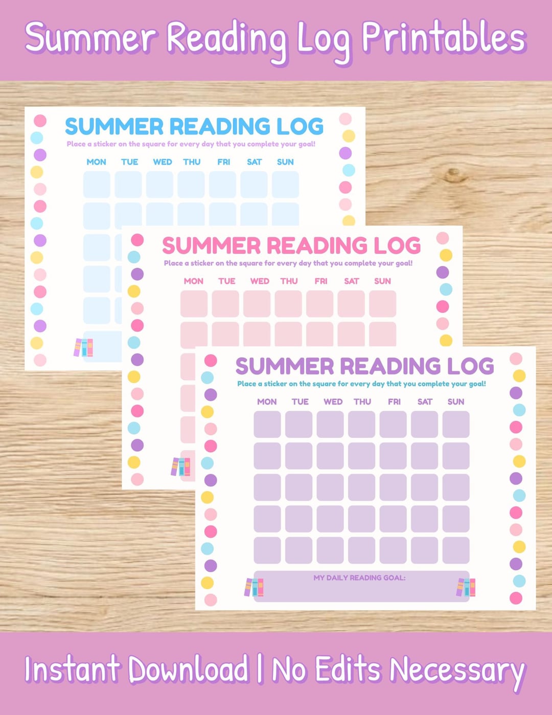 Summer Reading Log | Printable Tracker for Kids | Kids Reading Chart ...