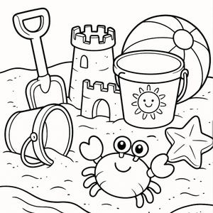 Kids Summer Coloring Book — Beach Day Activities - Etsy