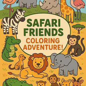 Kids Summer Coloring Book — Safari Animal Adventure - Etsy