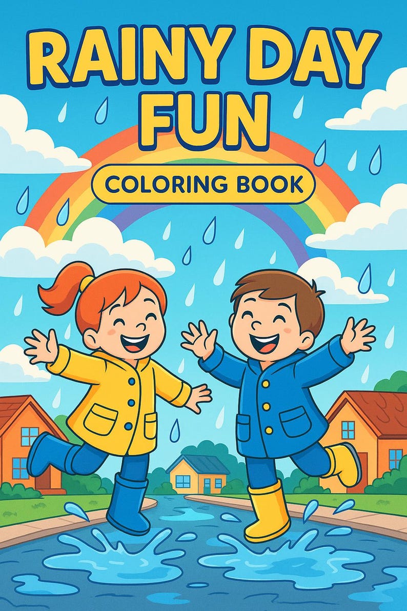 Summer Rainy Day Coloring Book for Kids | Printable Coloring Pages ...