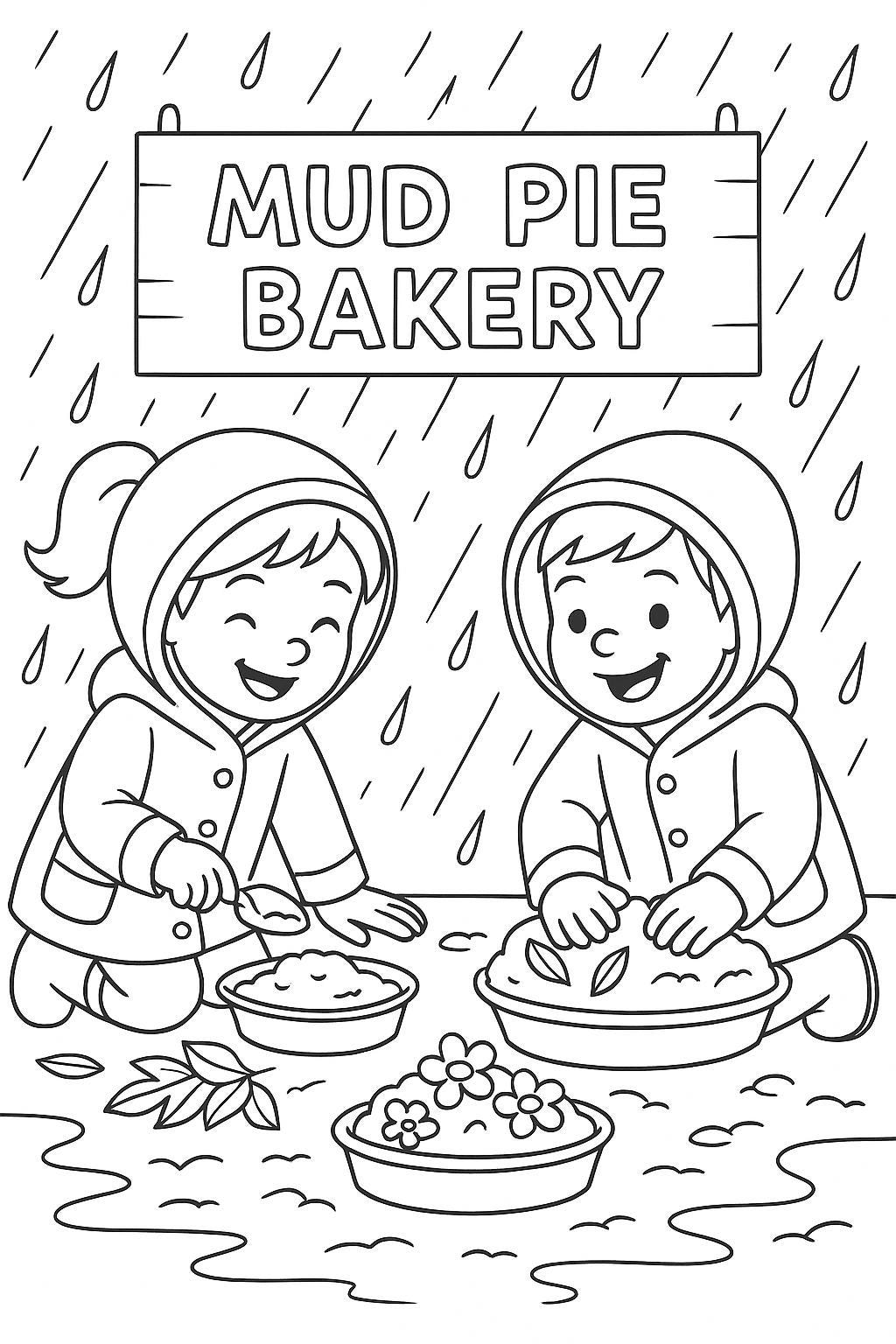 Summer Rainy Day Coloring Book for Kids | Printable Coloring Pages ...