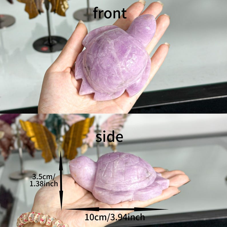 Natural Crystal Carved Turtle Decorative Ornament - Etsy