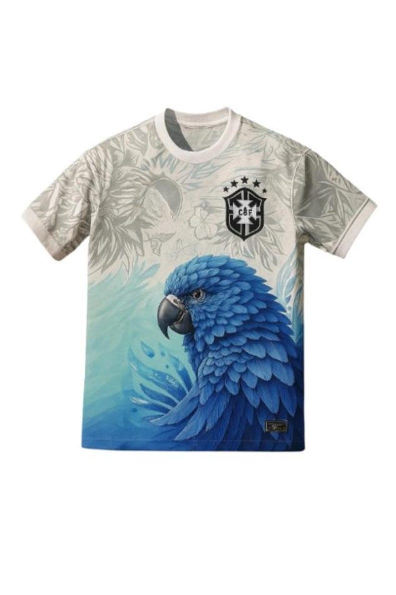 Brazil Football Jersey – Blue Macaw Edition | Nature-inspired Fan Gear ...